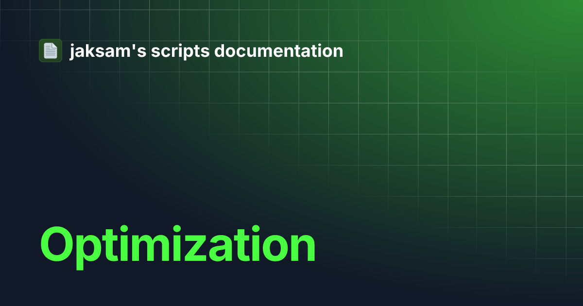 Optimization Jaksams Scripts Documentation